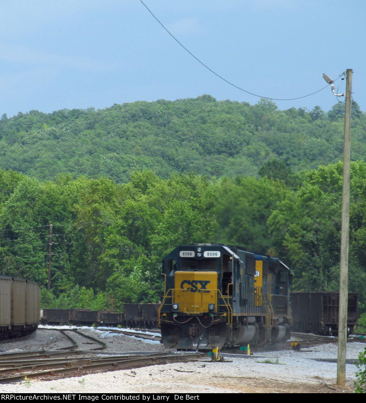CSX 8596 Kicking up ballast dust